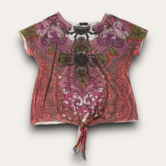 Cocomo | Tops | Y2k Rhinestone Tiefront Top Mandala Boho Mcbling Cocomo ...